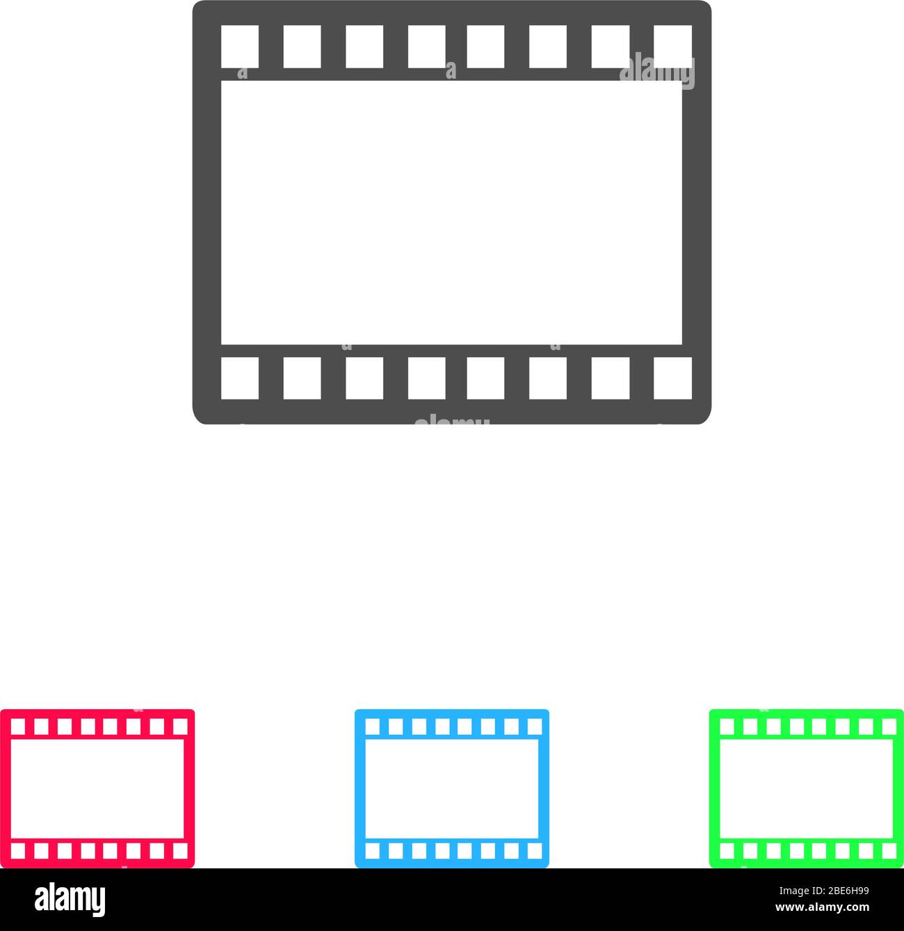 Film or Media icon flat. Color pictogram on white background. Vector ...