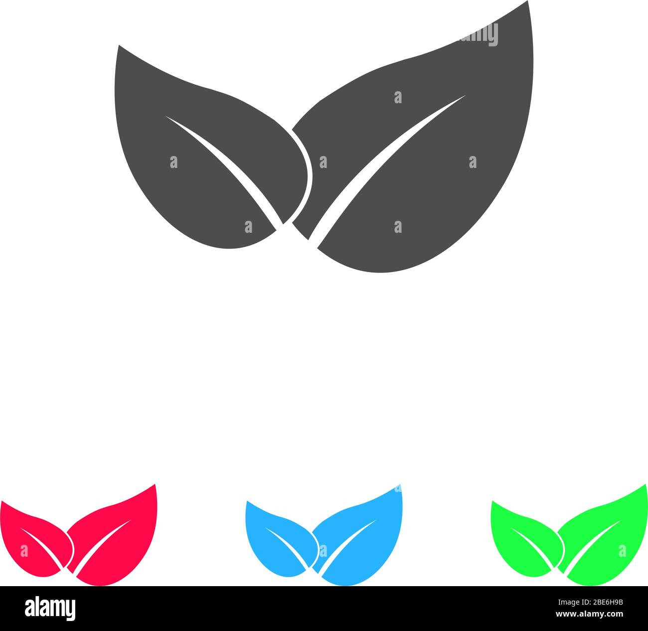 Leaves icon flat. Color pictogram on white background. Vector ...