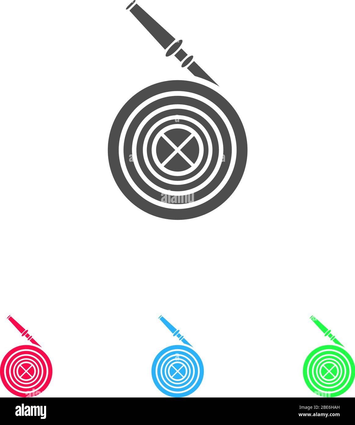 Water hose icon flat. Color pictogram on white background. Vector ...
