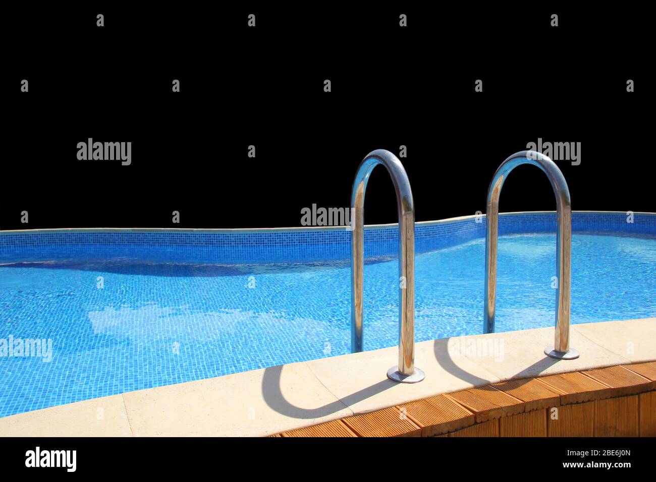 Swimming pool at high class resort on black background isolated Stock ...