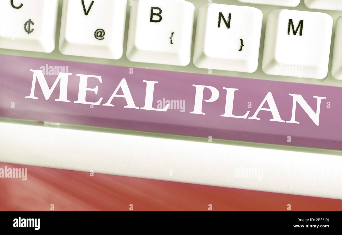 Writing note showing Meal Plan. Business concept for arrangement scheme ...