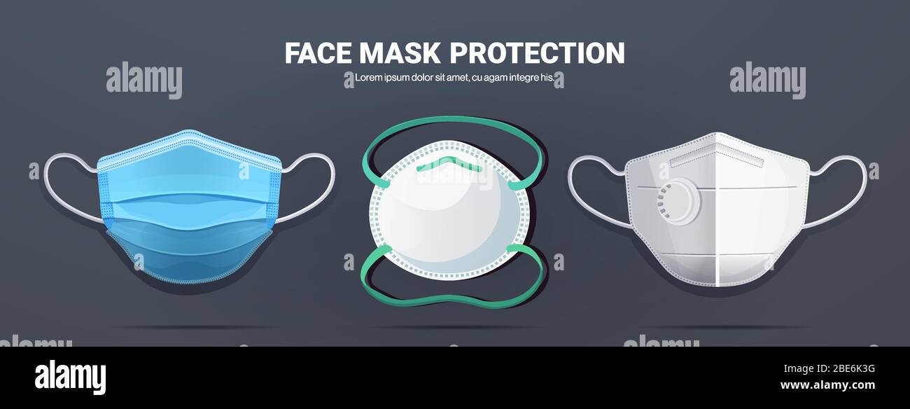 set antiviral medical face masks protection against coronavirus ...