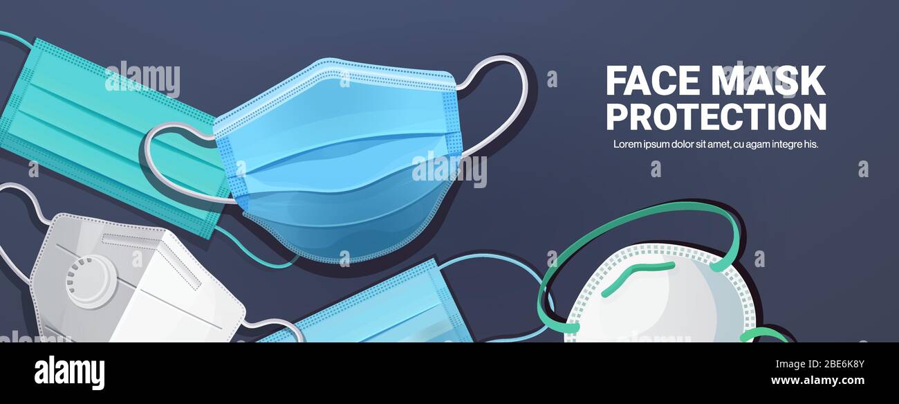 set antiviral medical face masks protection against coronavirus ...