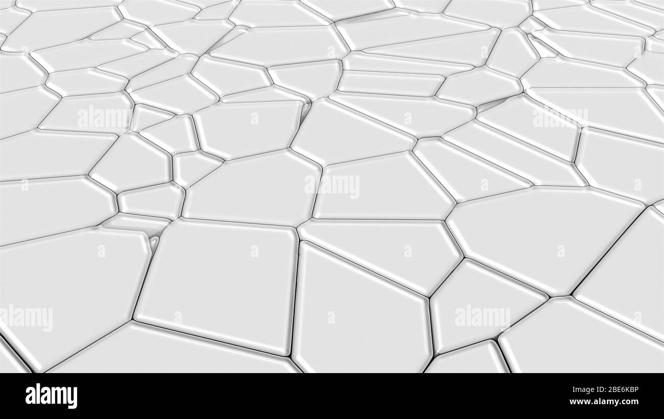 Computer generated surface with fractures. 3D rendering an earthquake ...