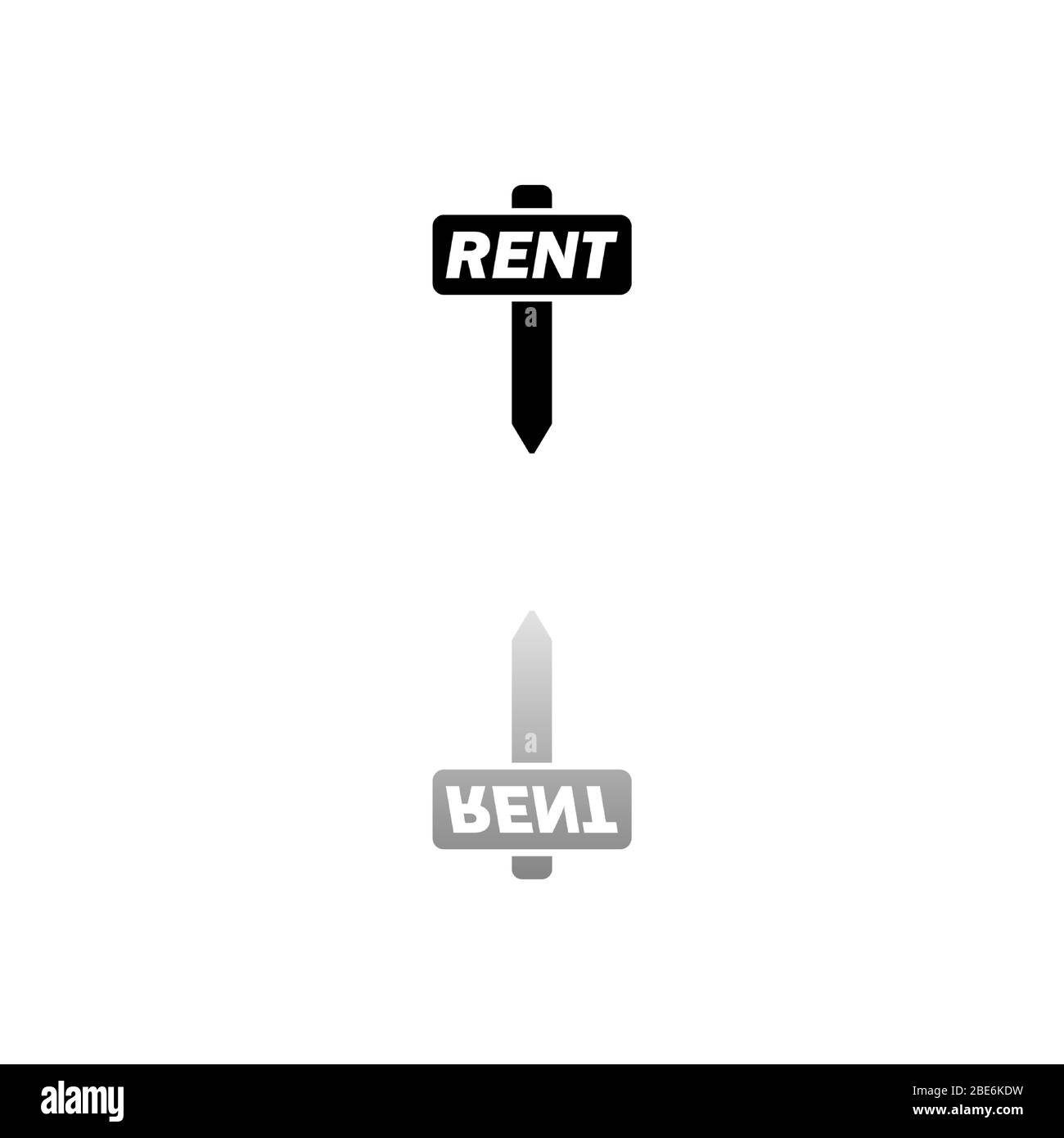 For Rent. Black symbol on white background. Simple illustration. Flat ...