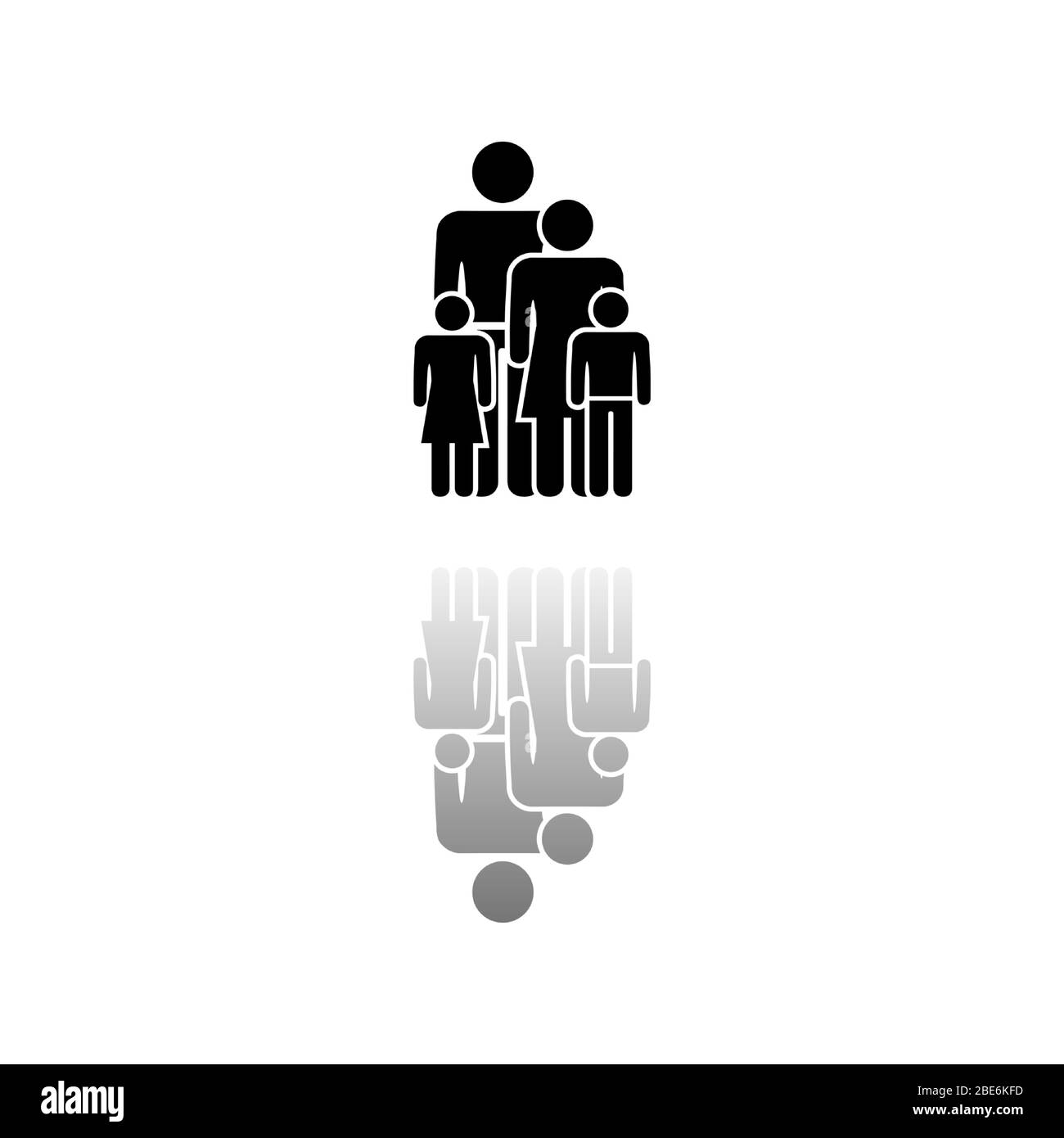 Family. Black symbol on white background. Simple illustration. Flat ...