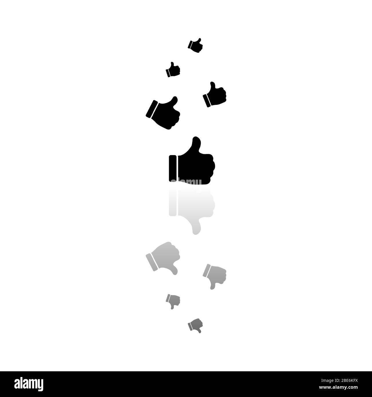 Like, Thumbs Up. Black symbol on white background. Simple illustration ...