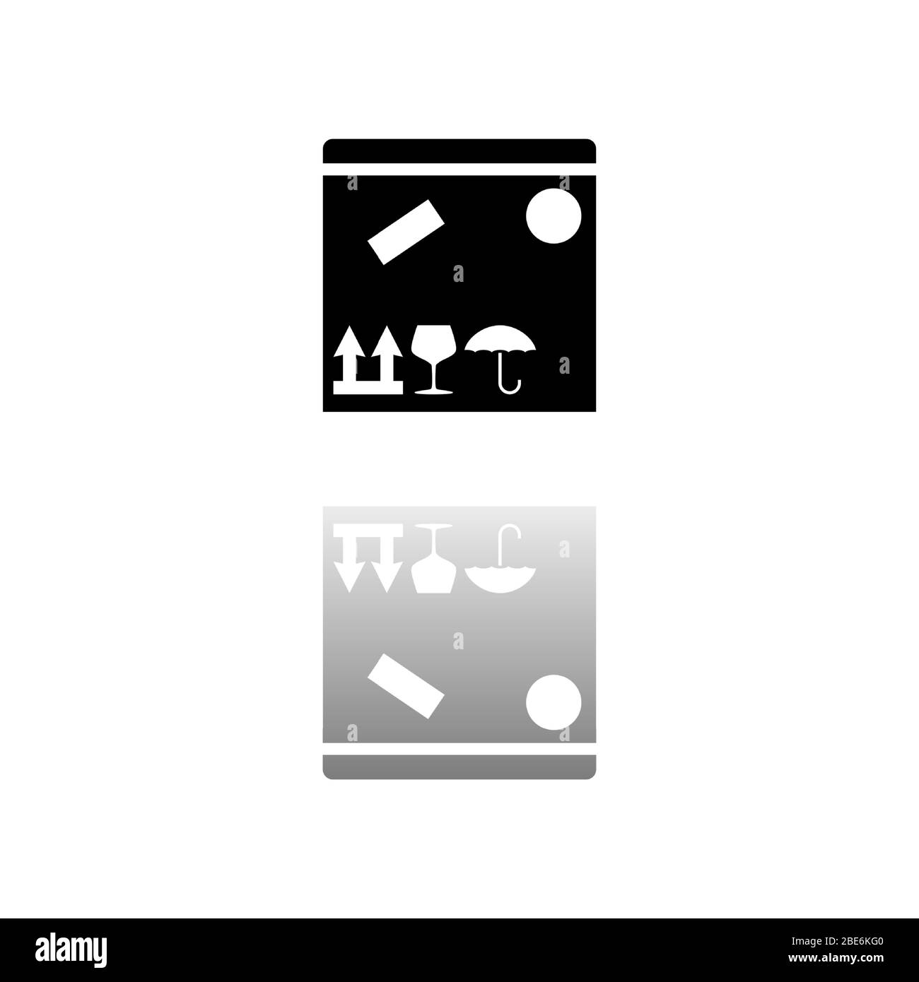 Parcel Box. Black symbol on white background. Simple illustration. Flat ...