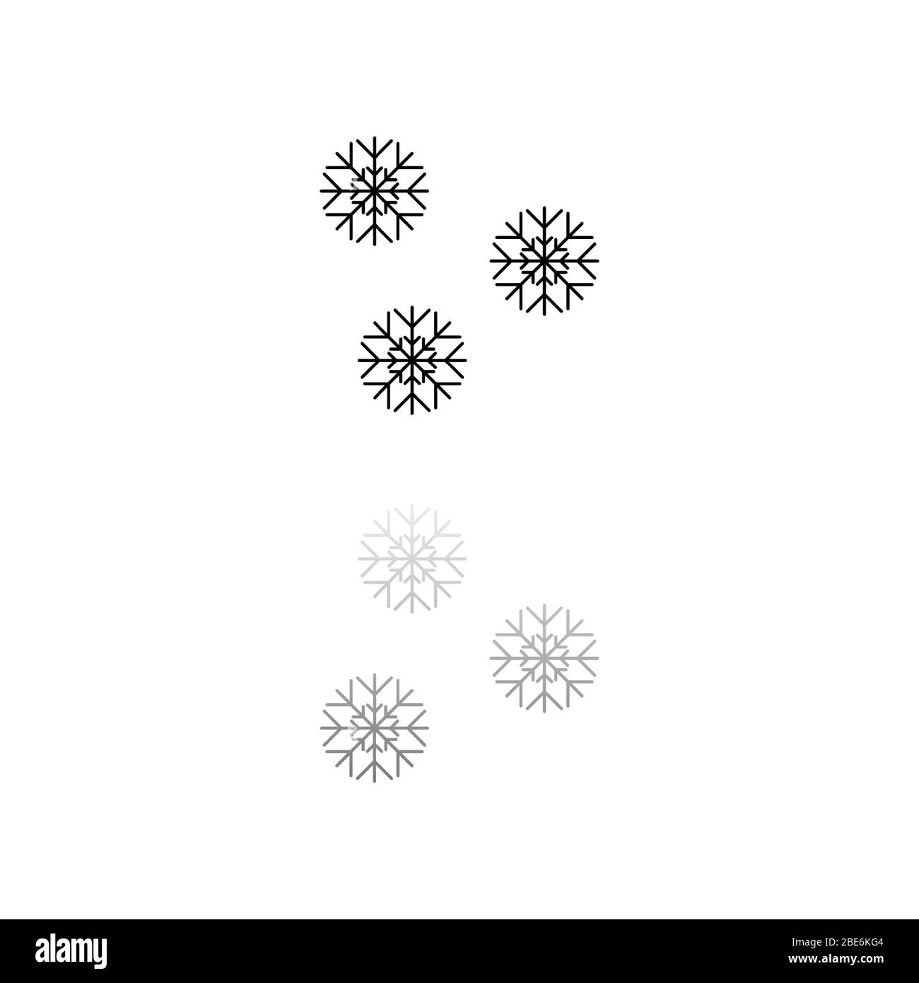 Snowfall. Black symbol on white background. Simple illustration. Flat ...