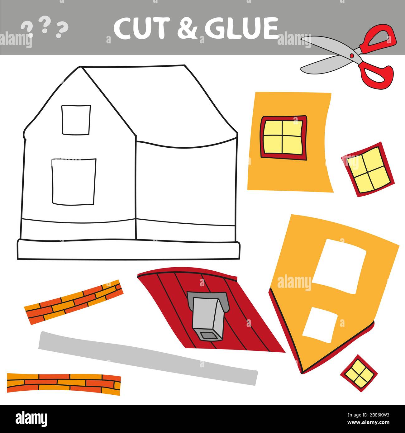 Use scissors and glue and restore the picture inside the contour. Paper ...