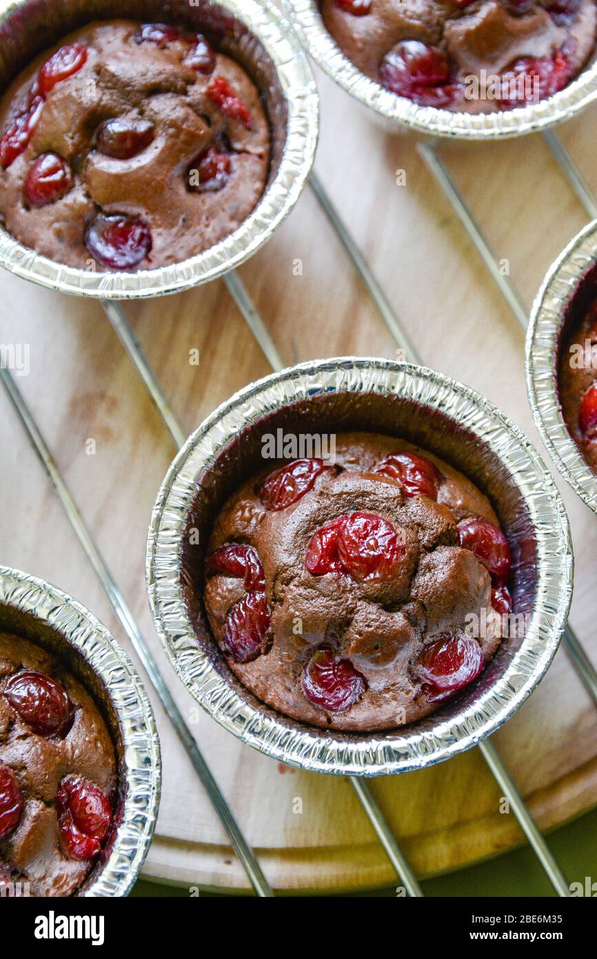 Chocolate cherry muffins in hi-res stock photography and images - Alamy