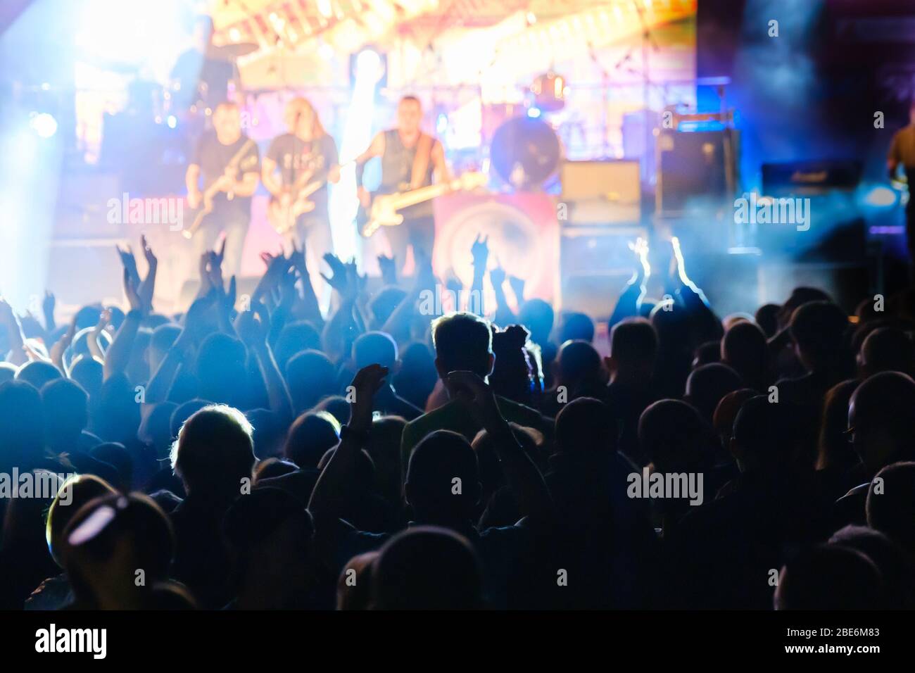 Fans at live rock music concert cheering Stock Photo - Alamy
