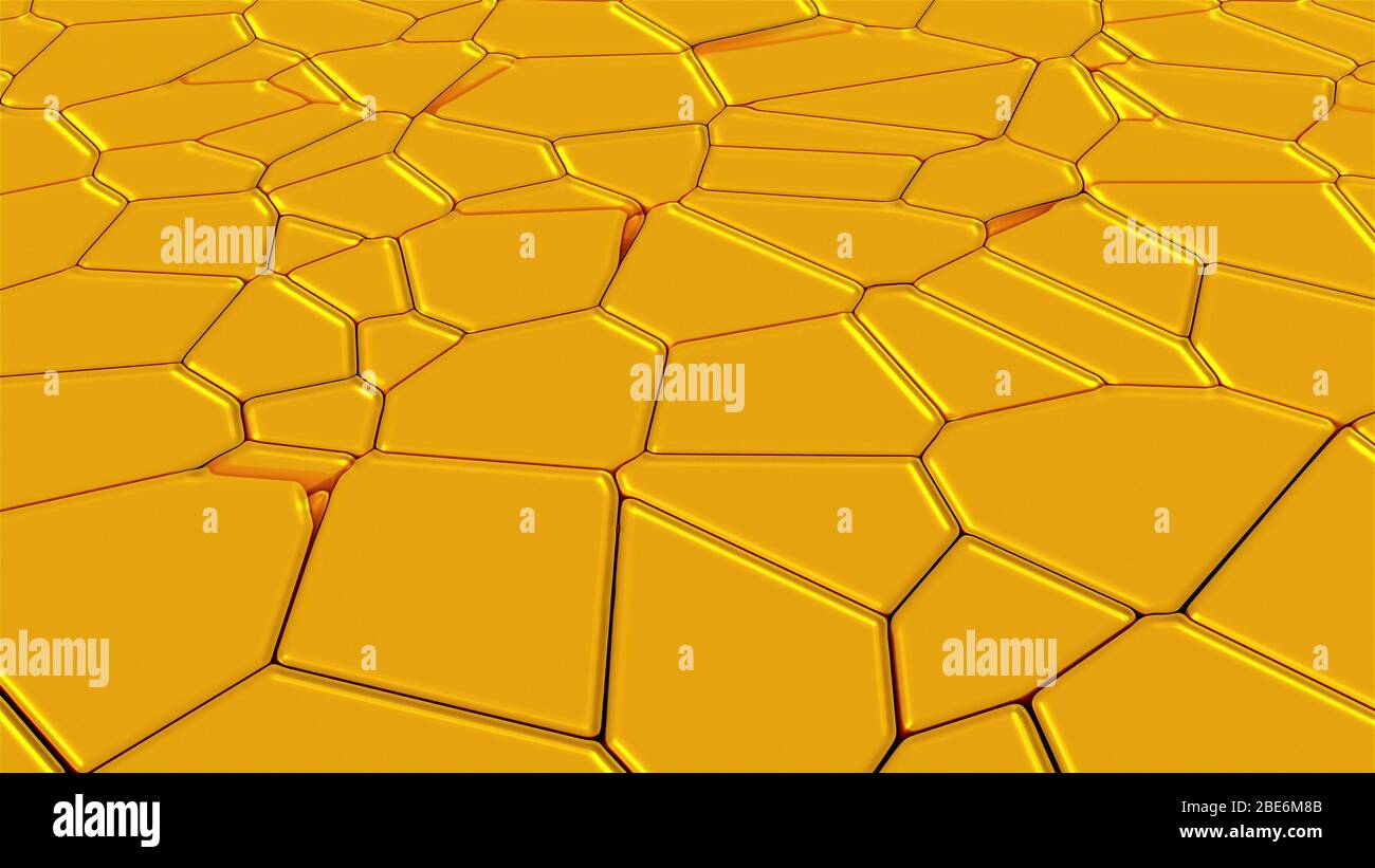 Computer generated surface with fractures. 3D rendering an earthquake ...