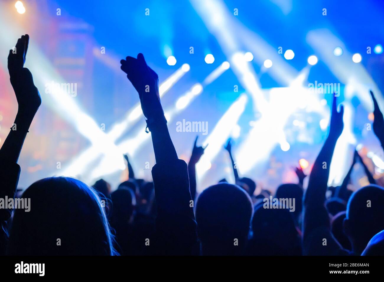 Fans at live rock music concert cheering Stock Photo - Alamy
