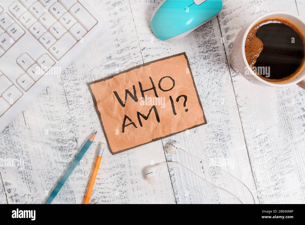 Writing note showing Who Am I Question. Business concept for asking ...