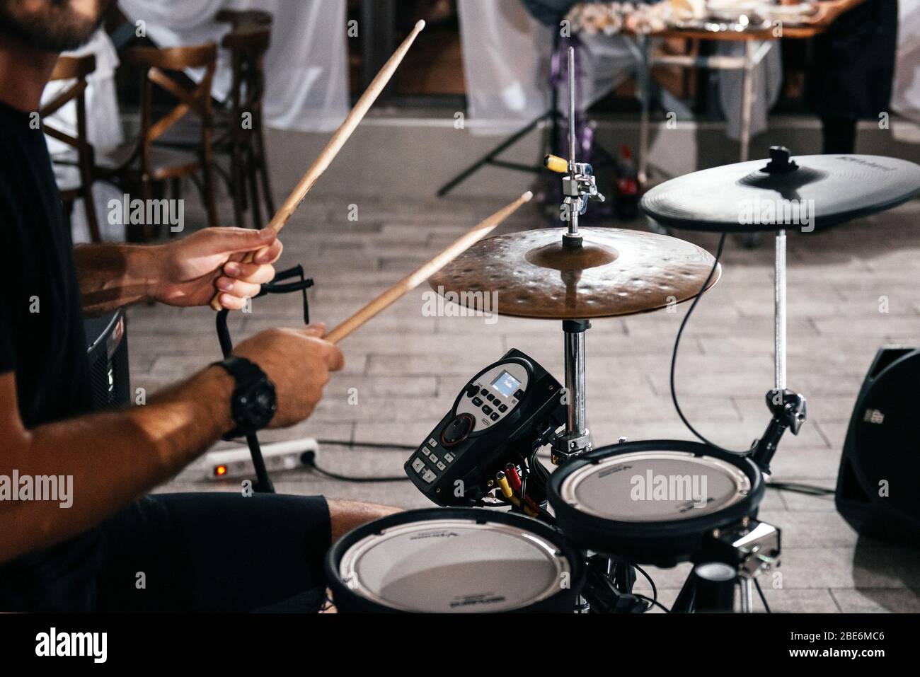 Drummer in action hi-res stock photography and images - Alamy