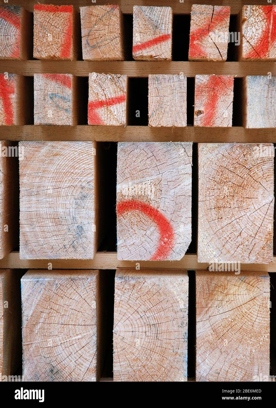 Stack of planks and wood boards vertical Stock Photo - Alamy