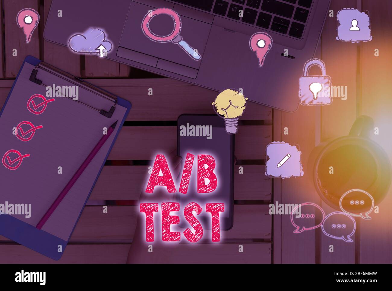 Text sign showing A Or B Test. Business photo showcasing test to ...