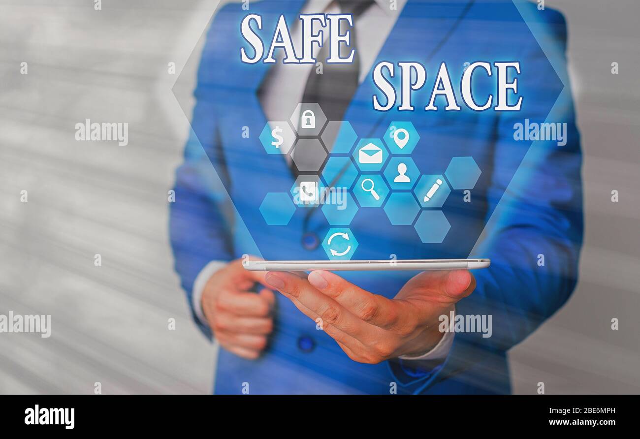 Handwriting text writing Safe Space. Conceptual photo a place or room ...