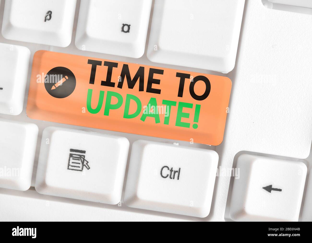 Writing note showing Time To Update. Business concept for this is right ...