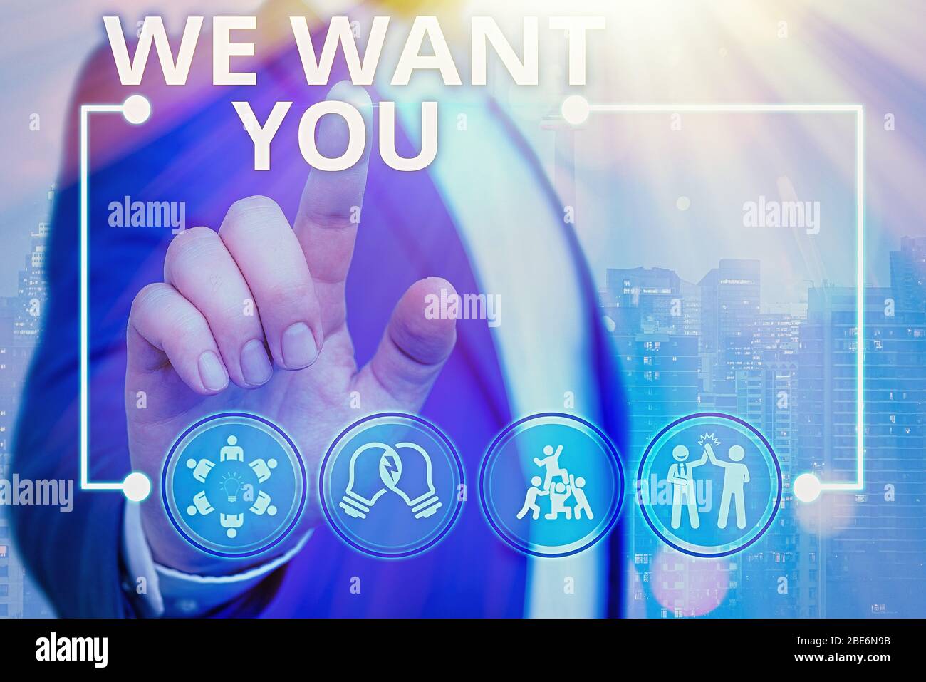 Text sign showing We Want You. Business photo text having a desire or ...
