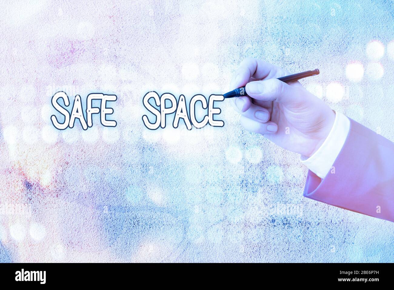 Conceptual hand writing showing Safe Space. Concept meaning a place or ...