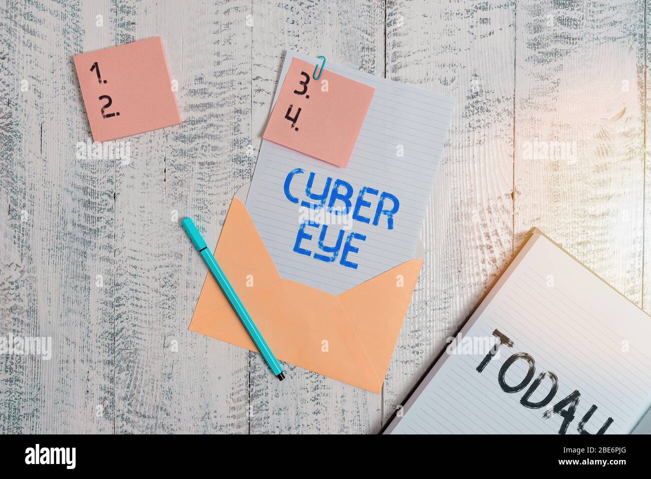 Writing note showing Cyber Eye. Business concept for tool engages in ...
