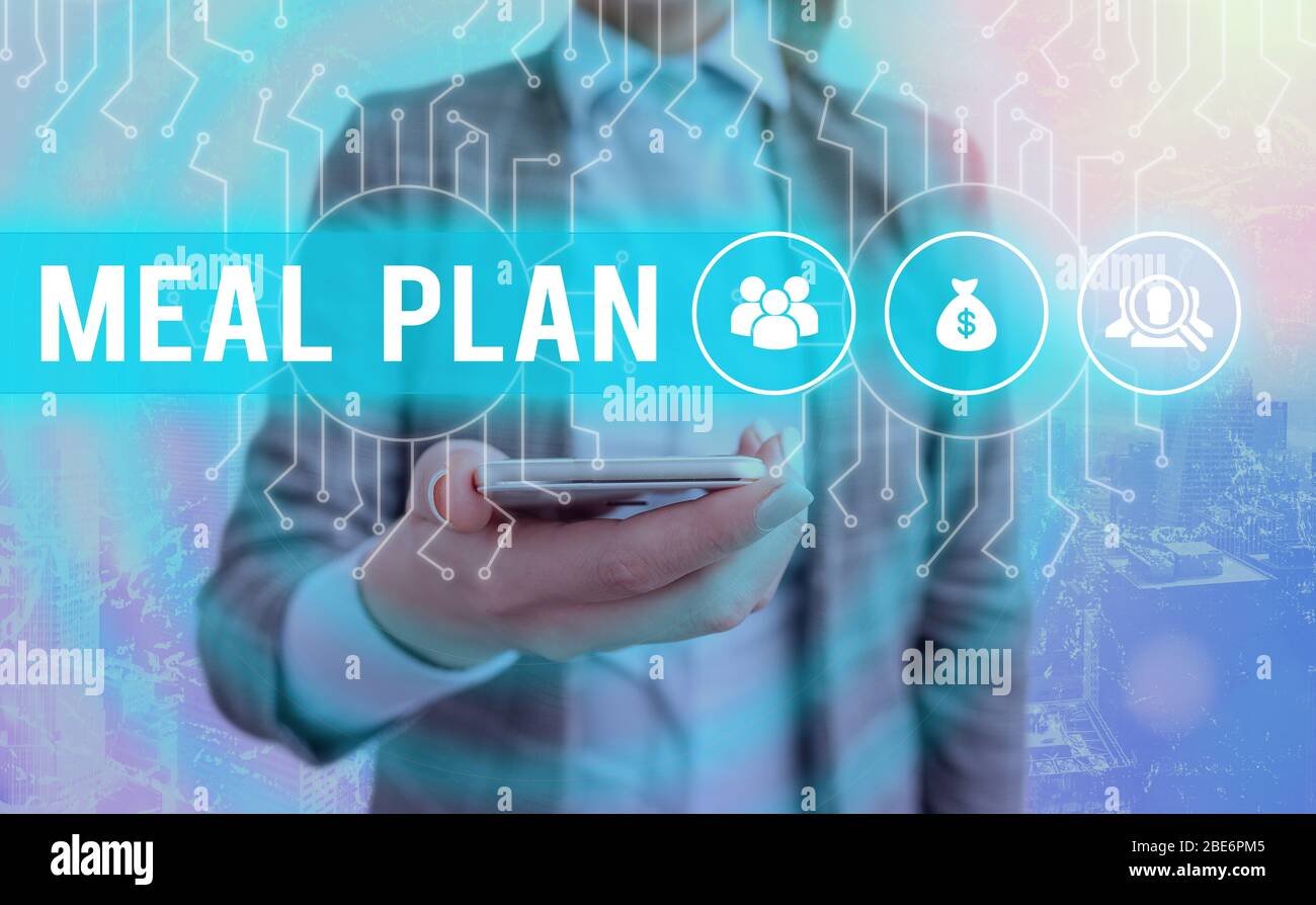 Writing note showing Meal Plan. Business concept for arrangement scheme ...