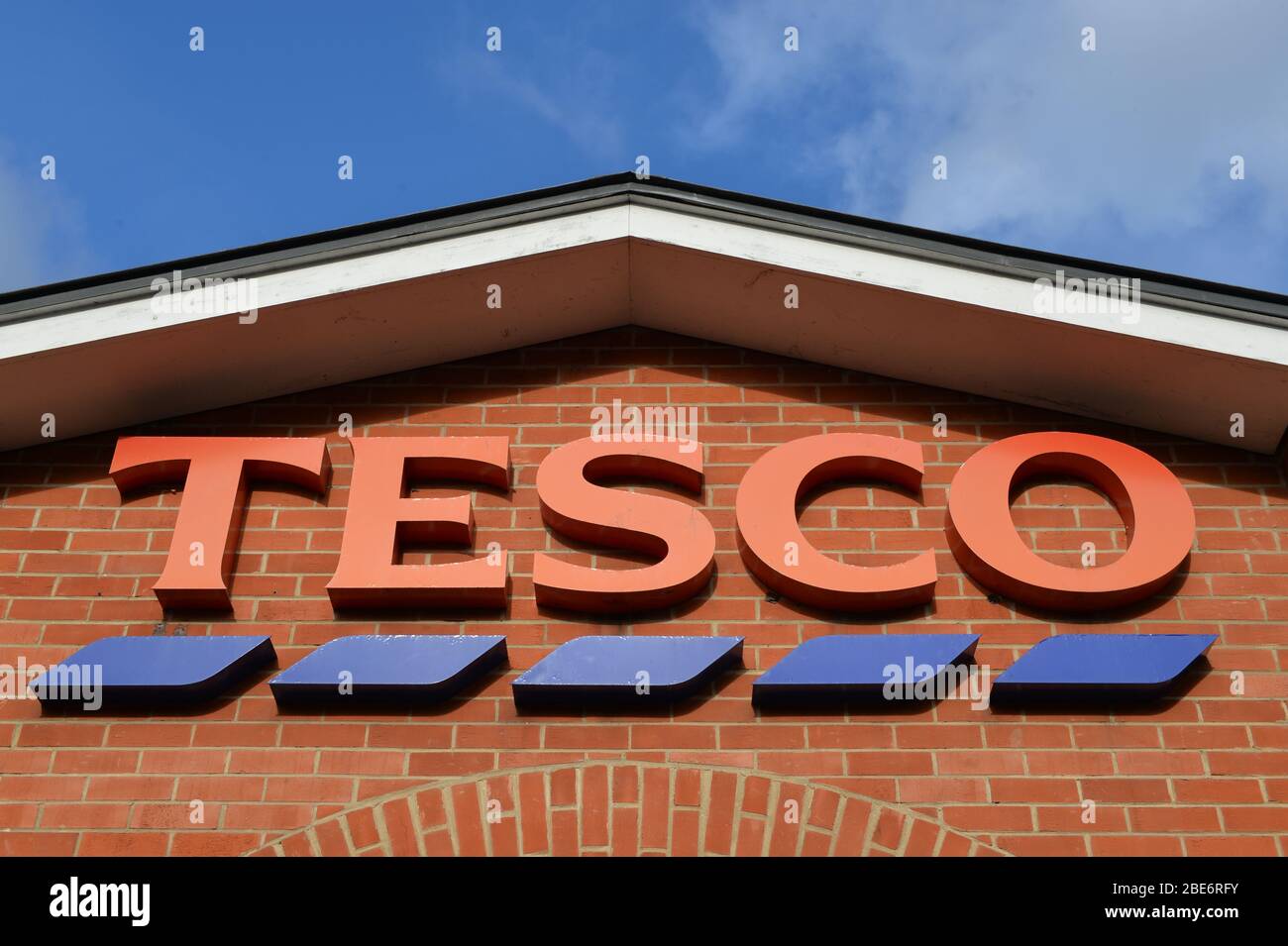 Tesco sign on a store in Hertford, UK Stock Photo - Alamy