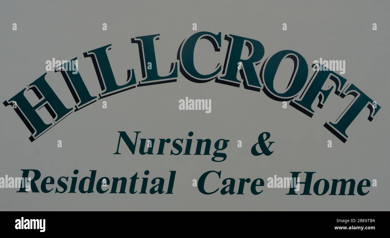 Hillcroft Nursing Home Sign. Wordsley. West Midlands.UK Stock Photo - Alamy