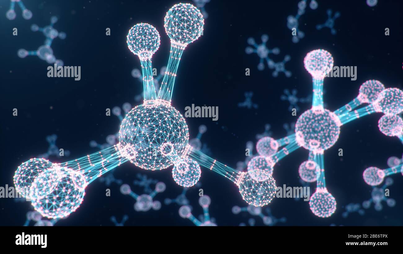 Digital molecules, atoms bacground. Grid structure, connection lines ...