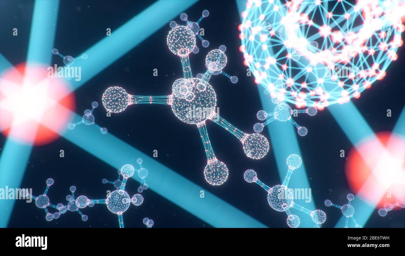 Digital molecules, atoms bacground. Grid structure, connection lines ...
