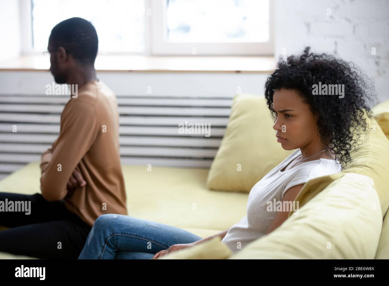 Upset Girlfriend Feeling Guilty After Quarrel With African American
