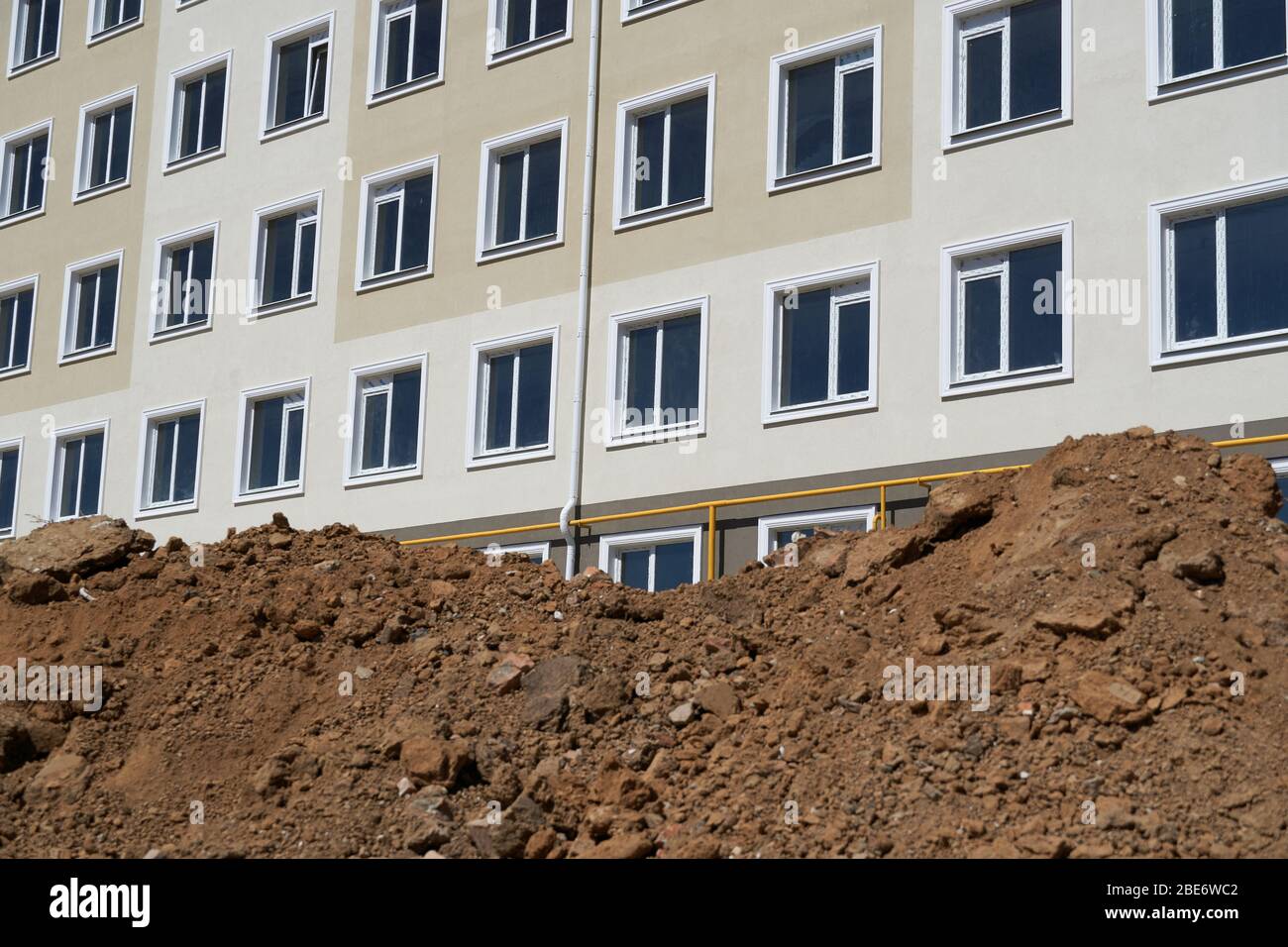 construction process and development of house area, land grading or ...