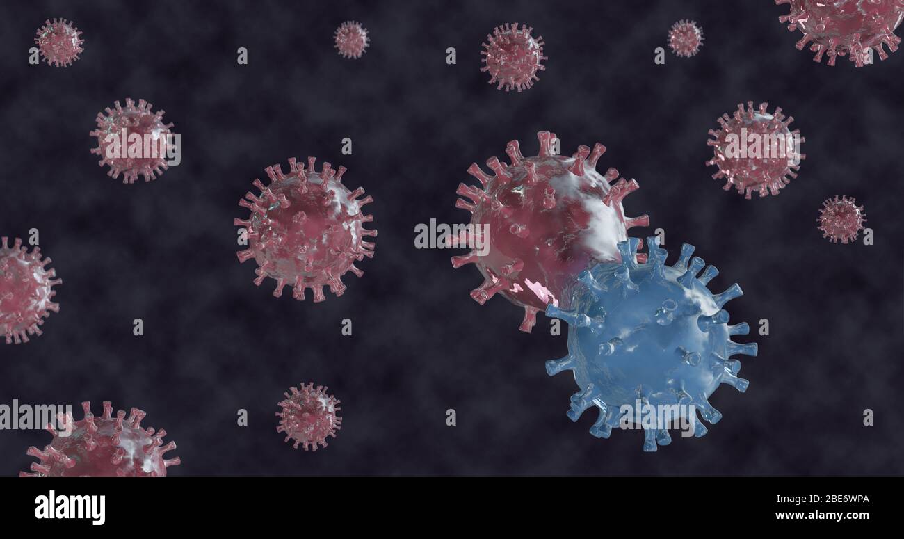 Virus and mutations process 3d illustartion. New virus mutation of ...