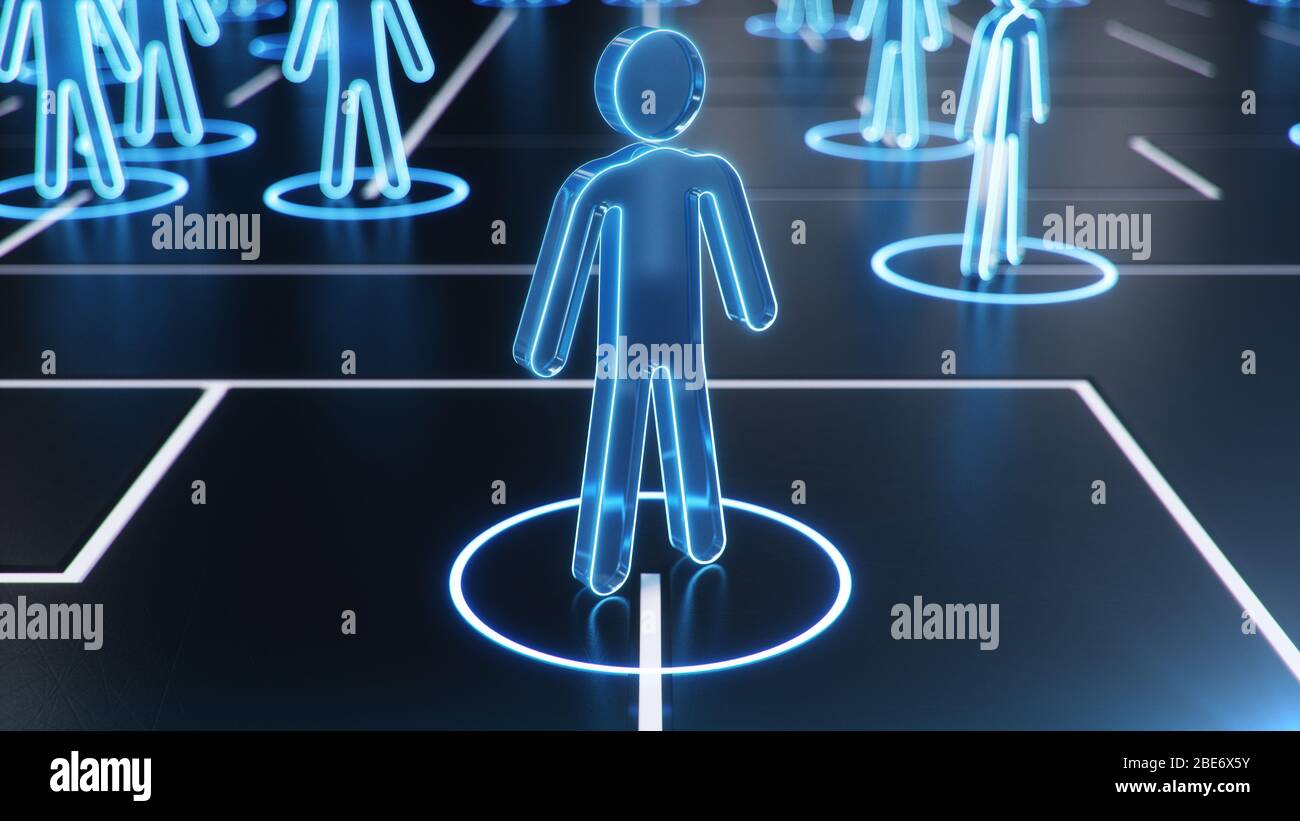 3d illustration Network structure between people, data exchange. The ...