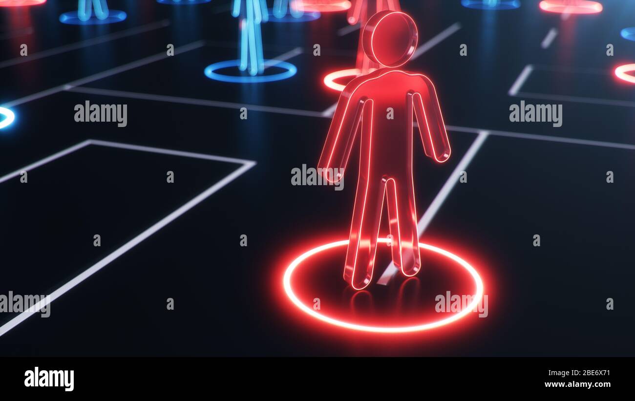 3d illustration Network structure between people, data exchange. The ...