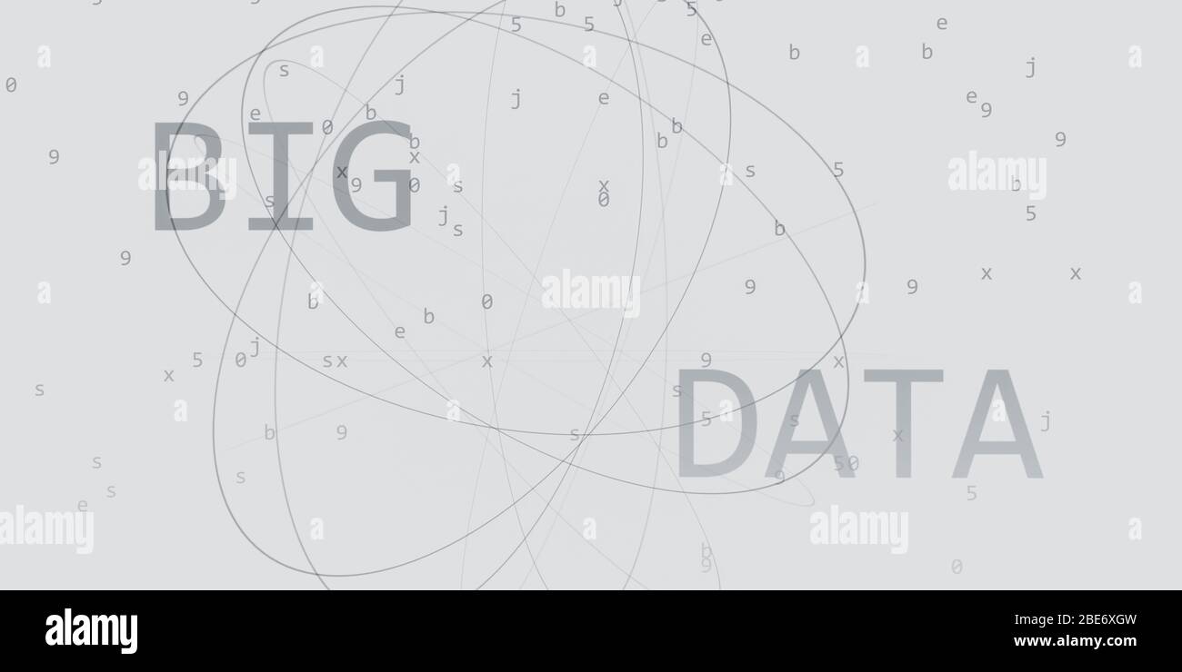 Big data concept program code white and grey background 3d render ...