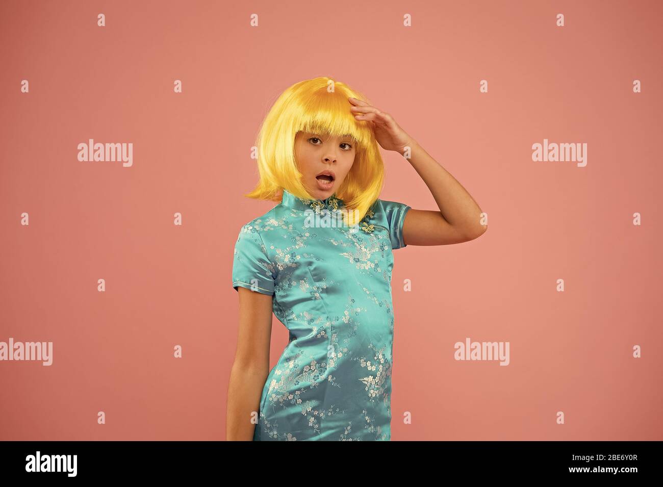 Hobby and entertainment. Pop culture. Anime fan. Child cute cosplayer ...