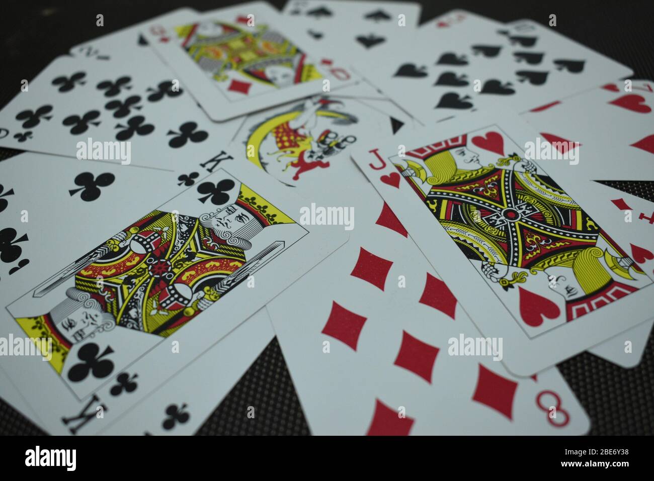 Playing cards in the black background.It is just a time pass.Closeup ...