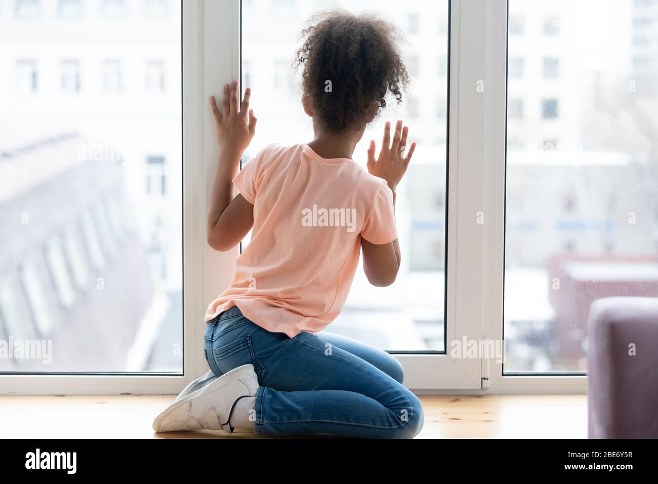 Child window sad back hi-res stock photography and images - Alamy