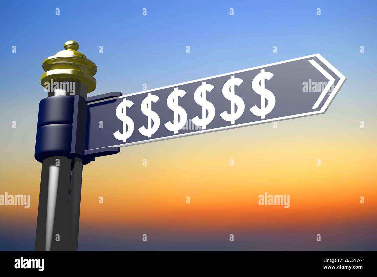 Dollar sign signpost Stock Photo - Alamy