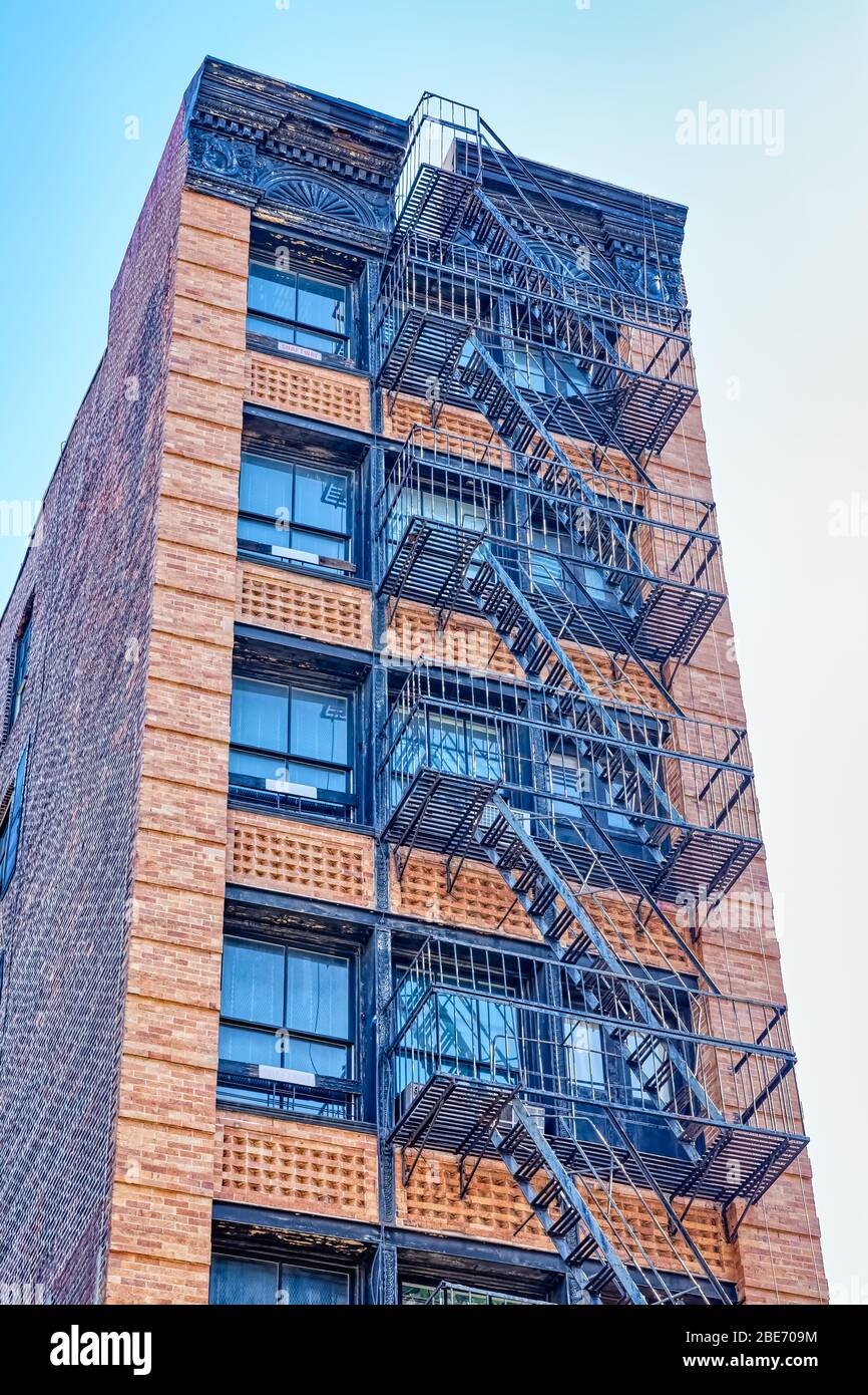 Typical fire escape staircase in New York Stock Photo - Alamy