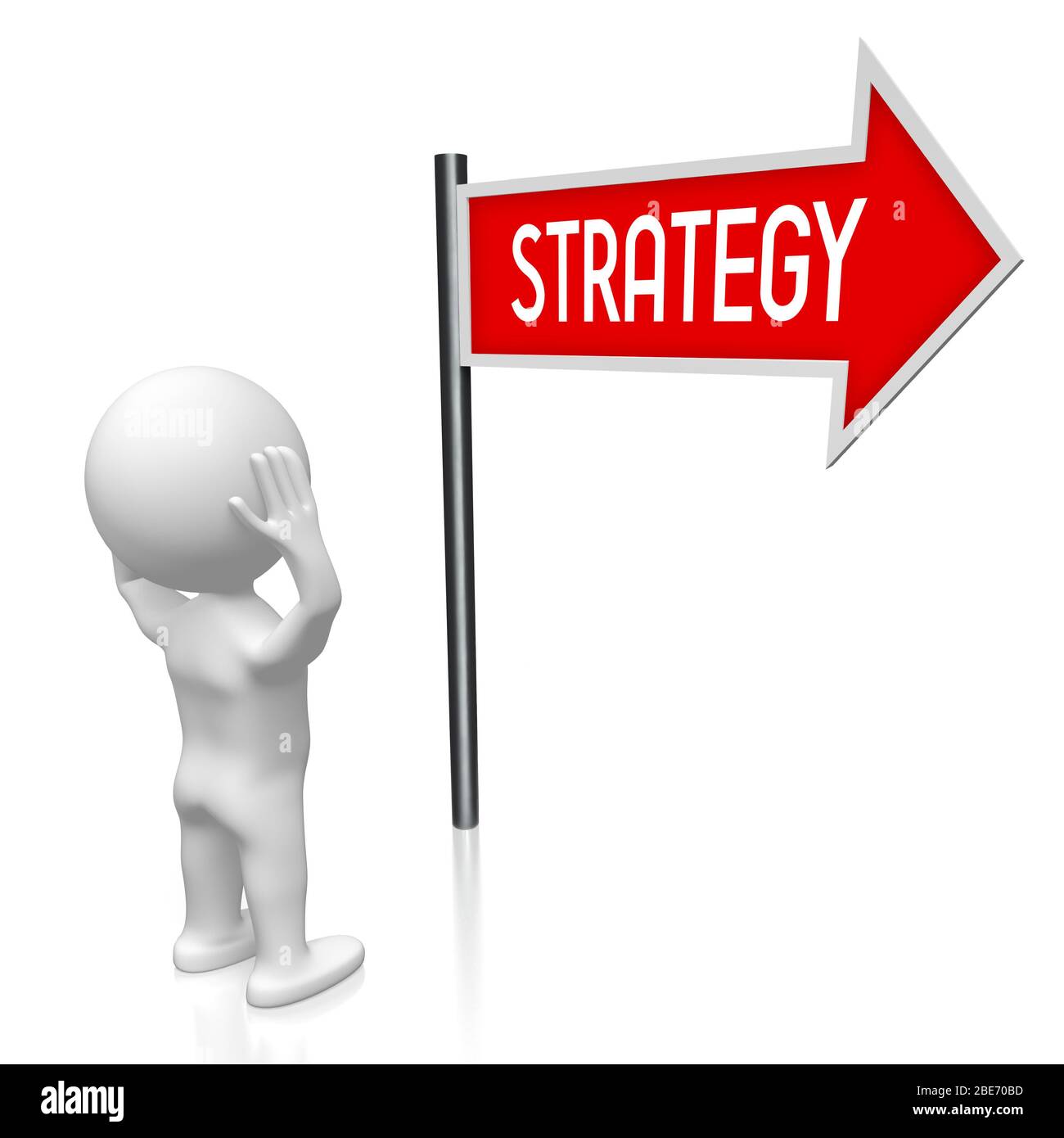 3D illustration/ 3D rendering - strategy signpost Stock Photo - Alamy