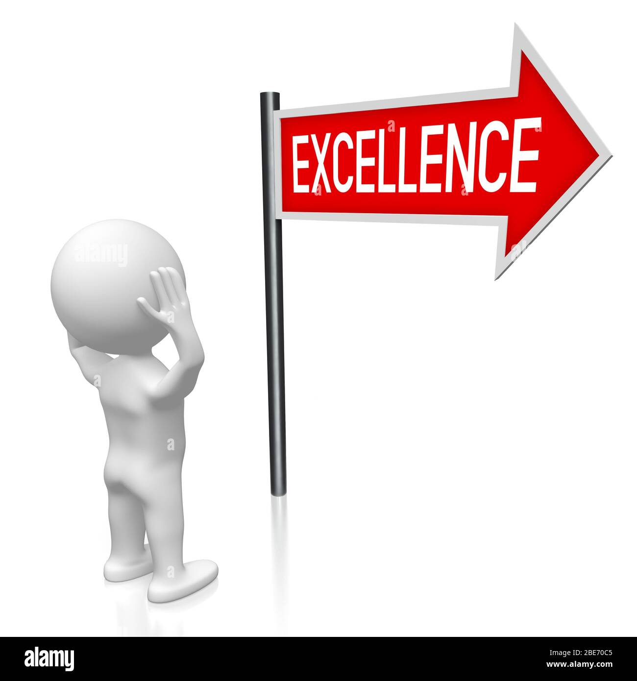 3D illustration/ 3D rendering - excellence signpost Stock Photo - Alamy