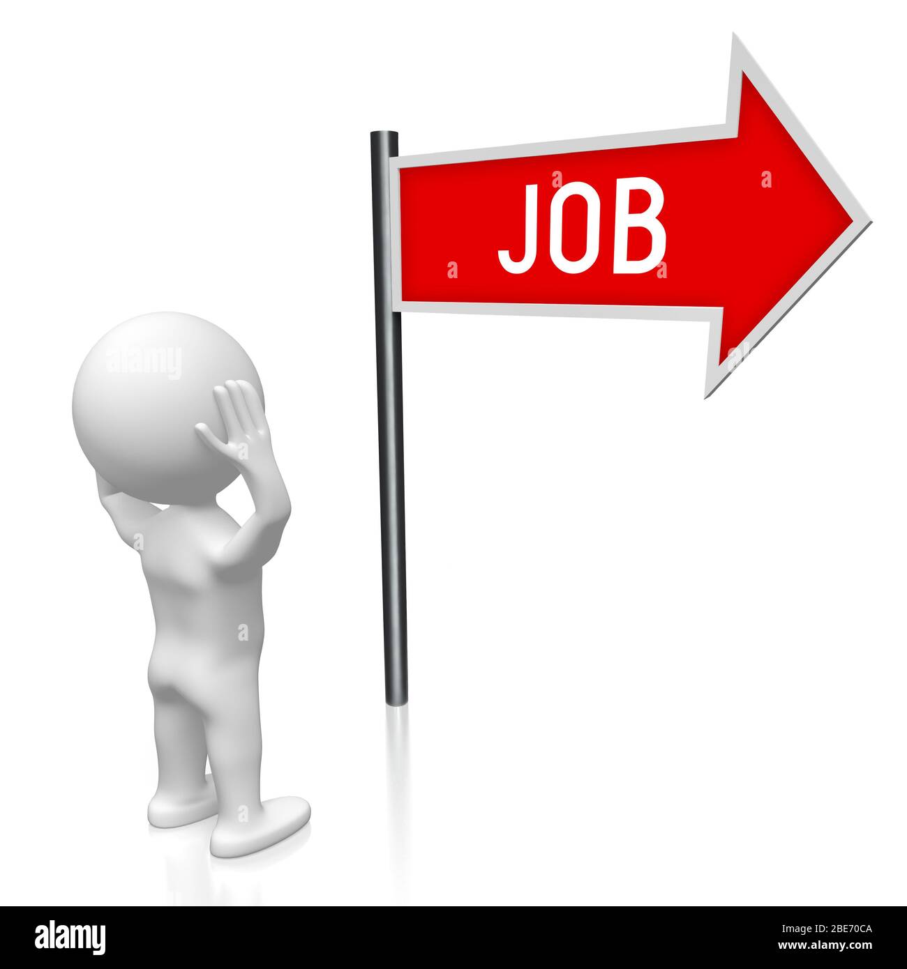 3D illustration/ 3D rendering - job signpost Stock Photo - Alamy