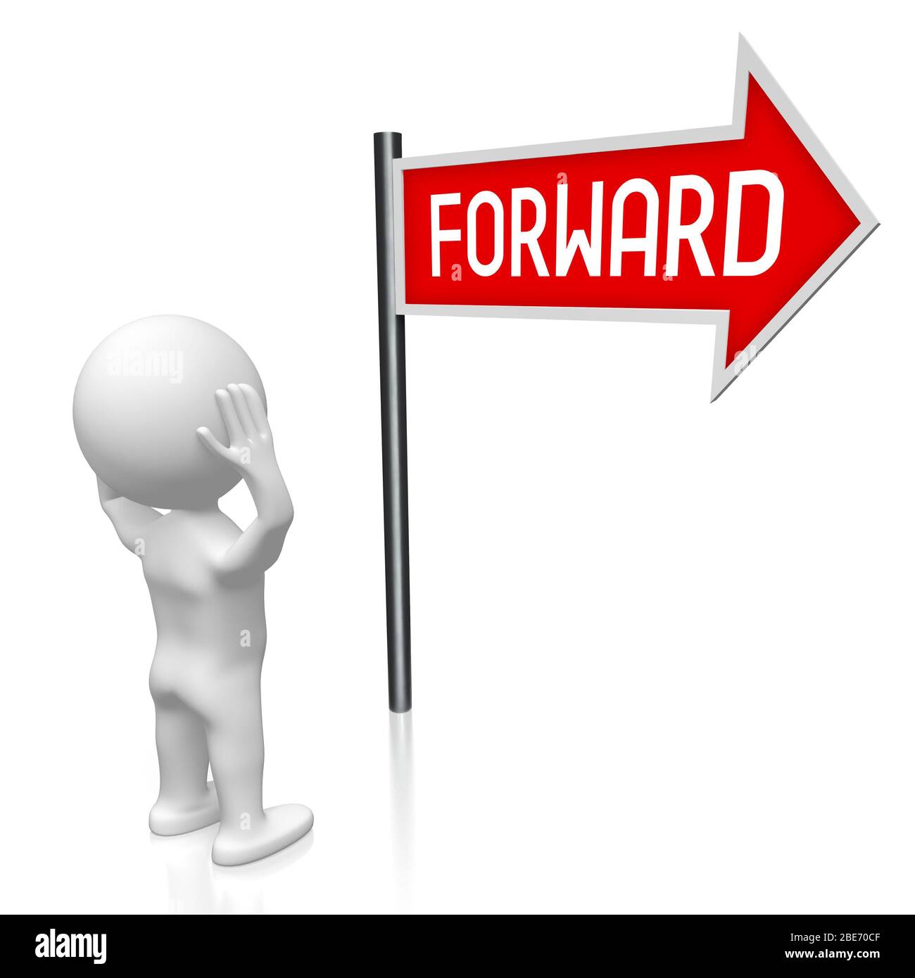 3D illustration/ 3D rendering - forward signpost Stock Photo - Alamy