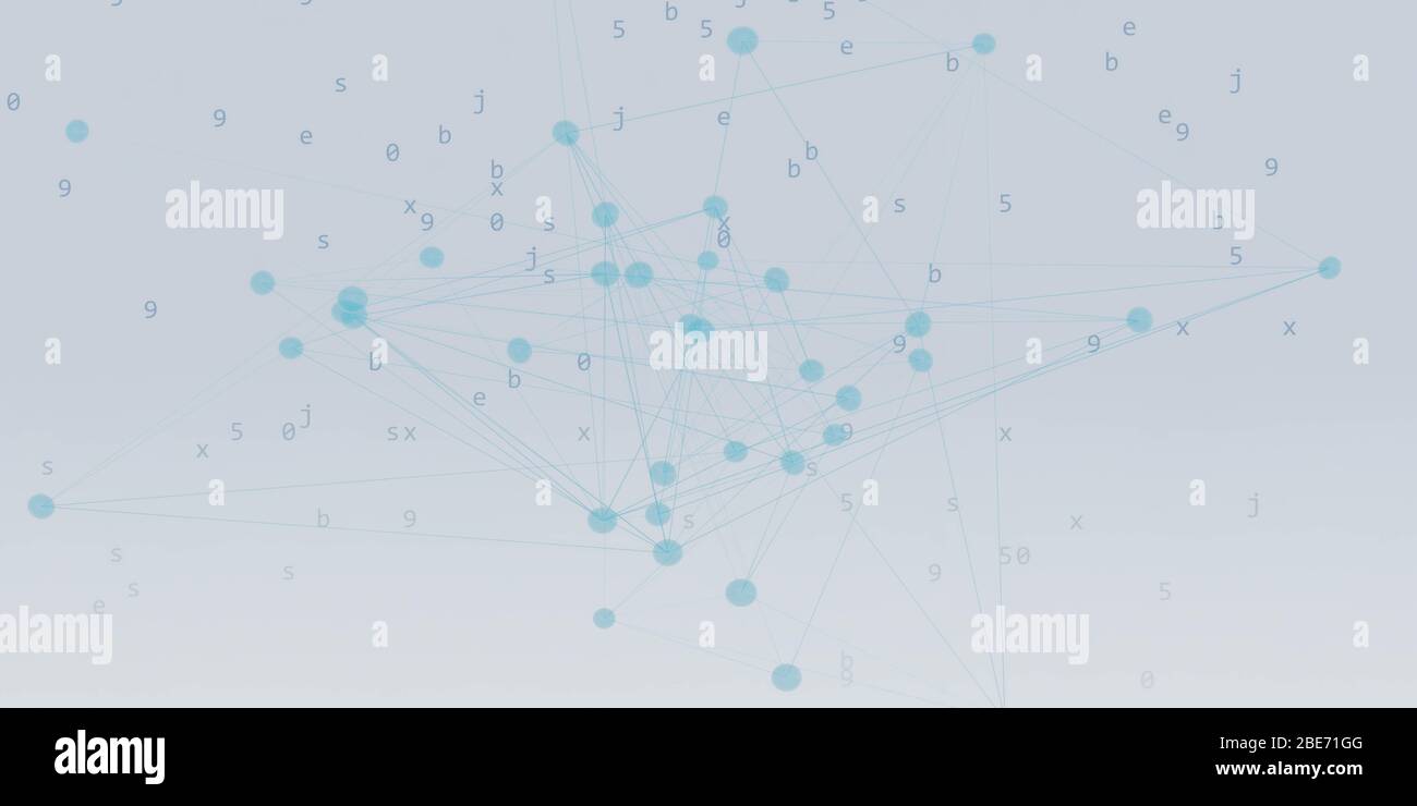 Big data concept blue program code white and grey background 3d render ...