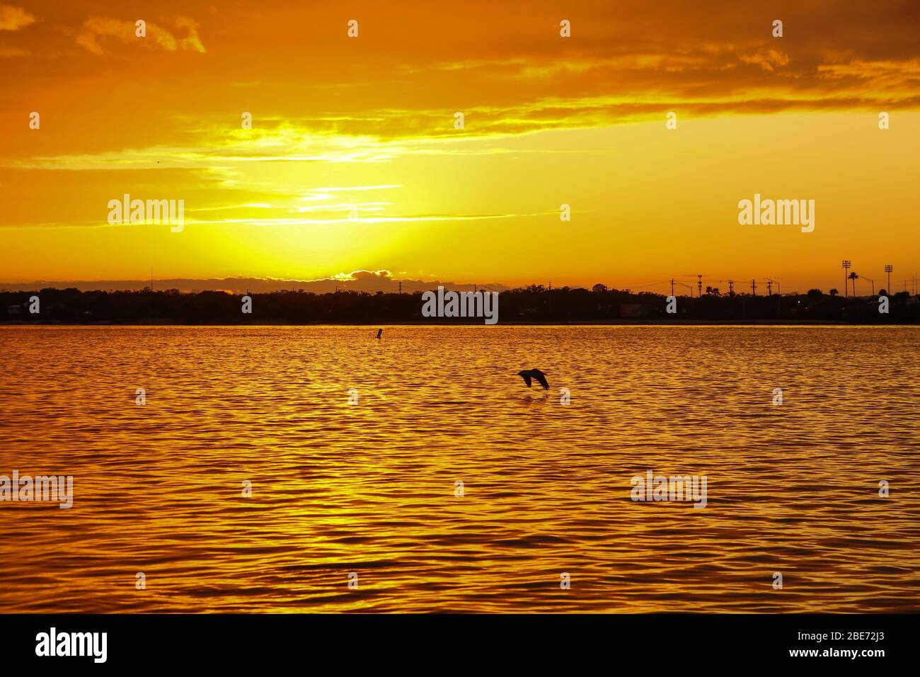 Brilliant Awe-Inspiring Sunset over the St. Johns River in Vilano Beach ...