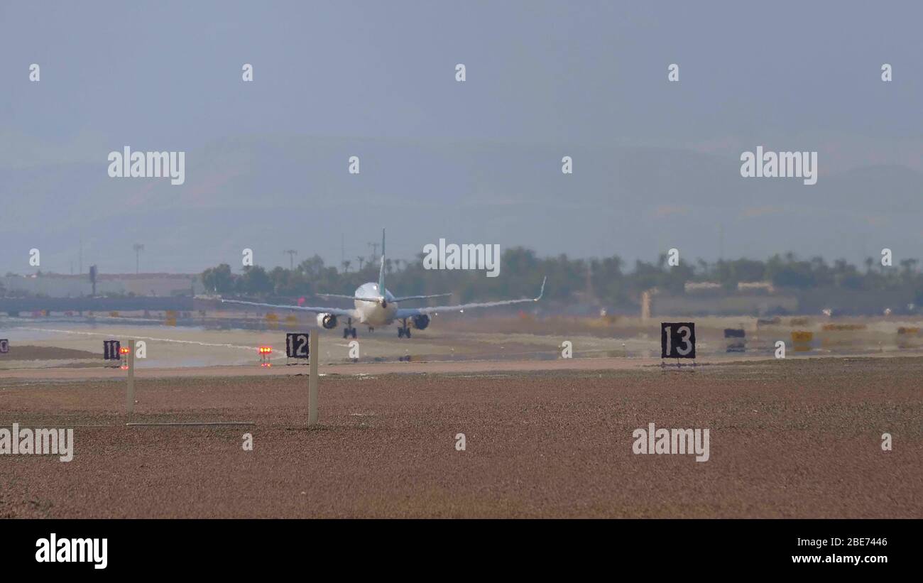 The runway of an airport - LAS VEGAS-NEVADA, OCTOBER 11, 2017 Stock ...